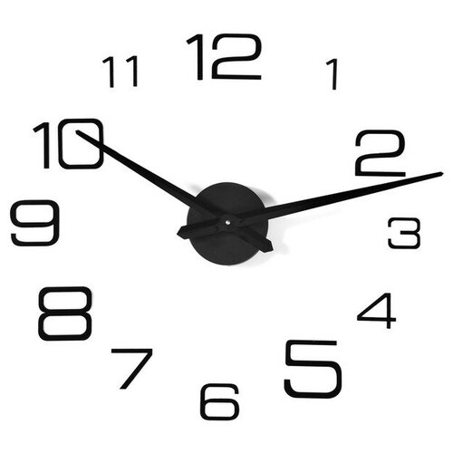 Часы-наклейка, серия: DIY, "Мита", плавный ход, d-120 см, 1 ААА, черные