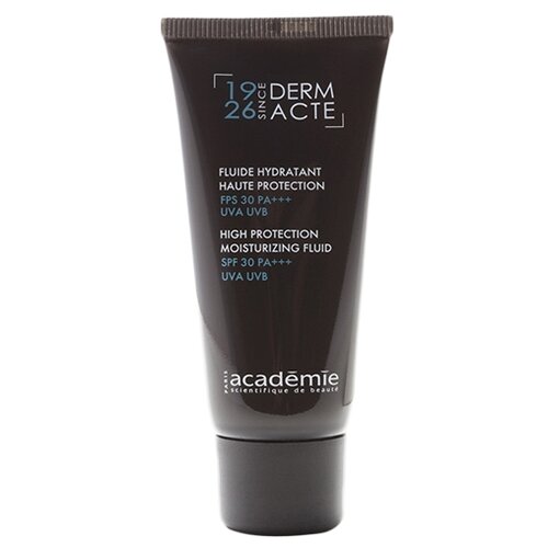 Academie Derm Acte High Protection Moisturizing Fluid Увлажняющая защитная эмульсия SPF 30 для лица, шеи и области декольте, 40 мл