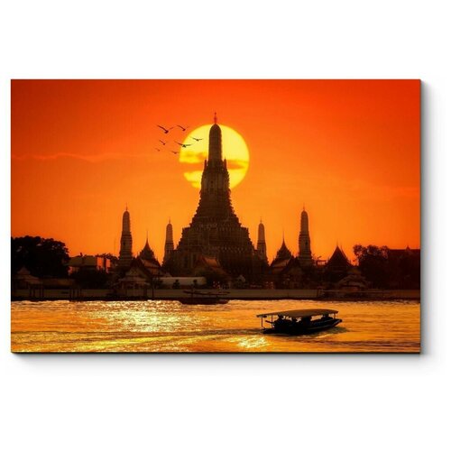 Модульная картина Алый закат в Бангкоке 90x60