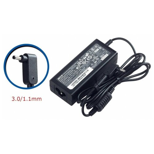 Зарядное устройство для ноутбука Acer TRAVELMATE P2 TMP215-51-38GR, 19V - 2,37А, 45 Вт (Штекер: 3.0-1.1мм) Slim