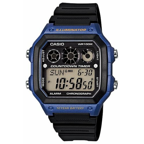 Наручные часы CASIO Collection AE-1300WH-2A, черный, синий
