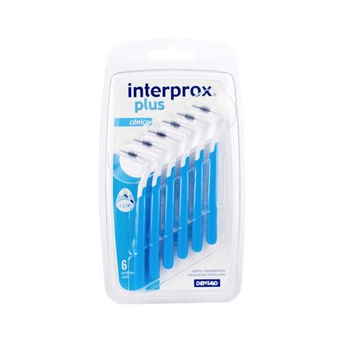 Зубной ершик InterProx Plus conical 1.3, голубой, 6 шт., диаметр щетинок 1.3 мм