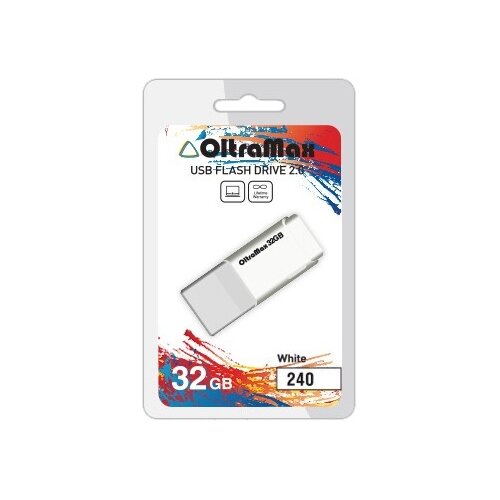 Флешка OltraMax 240 32 ГБ, white