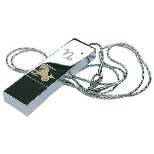 Подарочный USB-накопитель подвеска на цепочке с гравировкой знак зодиака козерог 4GB, с бархатным мешочком