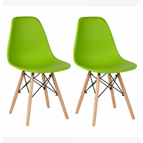 Комплект стульев 2 шт для кухни, гостиной, столовой со спинкой EAMES DSW, мебель для дачи и офиса