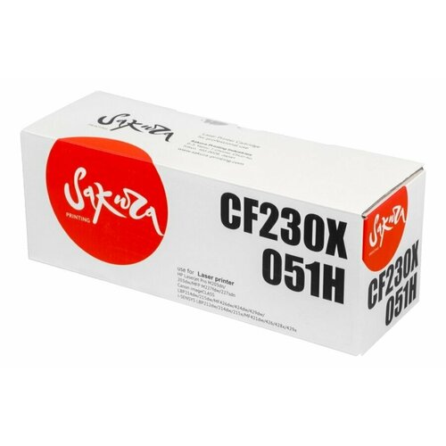 6 шт. Картридж лазерный Sakura 30X / CF230X / Canon 051 H / 051 H черный увеличенной емкости до 4000 стр. для HP, Canon (SACF230X/051H)