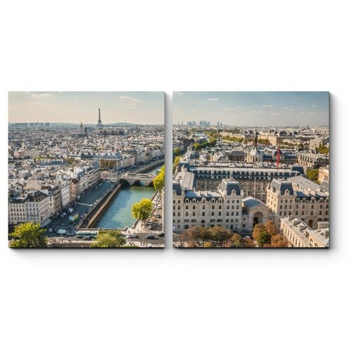 Модульная картина Пролетая над Парижем40x20