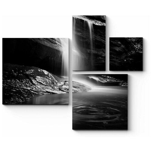 Модульная картина Черно-белый водопад182x152