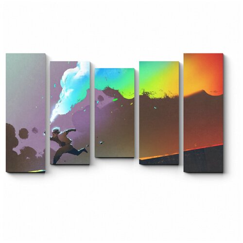 Модульная картина Разноцветный дым 150x90