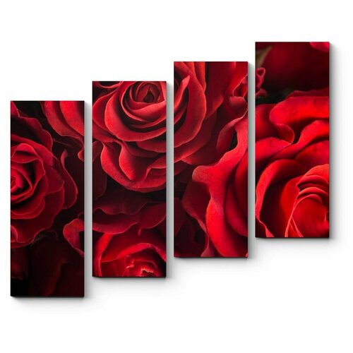 Модульная картина Бархатные розы130x112
