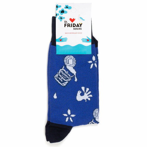 Носки St. Friday, размер 38-41, белый, синий, черный
