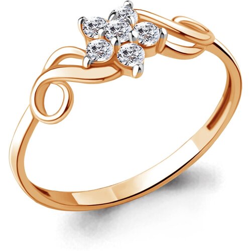 Кольцо Diamant online, золото, 585 проба, фианит, размер 18