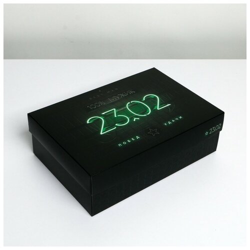 Коробка складная «23 февраля», 30 × 20 × 9 см