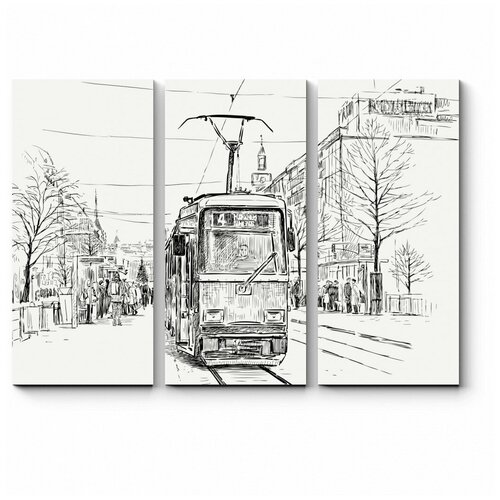 Модульная картина Городской пейзаж в черно-белом 130x93