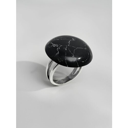 Кольцо Shine & Beauty, искусственный камень, размер 18, серебряный, черный