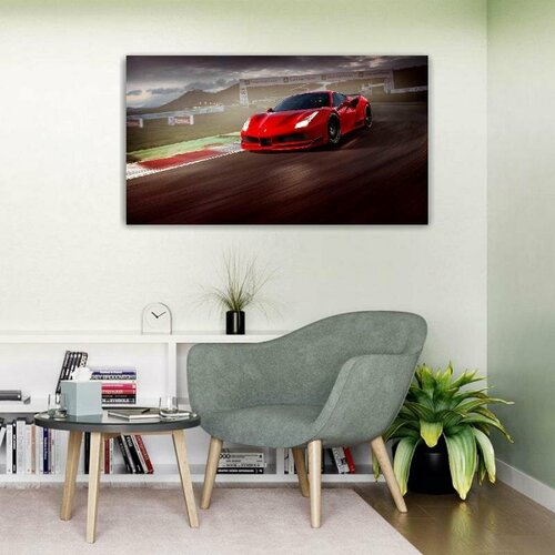 Картина на холсте 60x110 Альянс Лес "Авто Ferrari группы" на подрамнике / интерьер/ декор