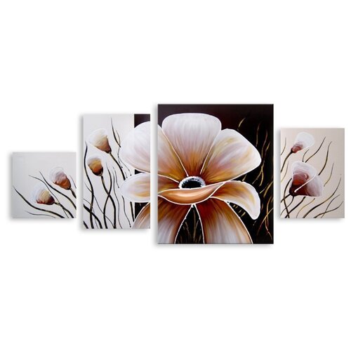 Модульная картина на холсте "Большой цветок" 150x68 см