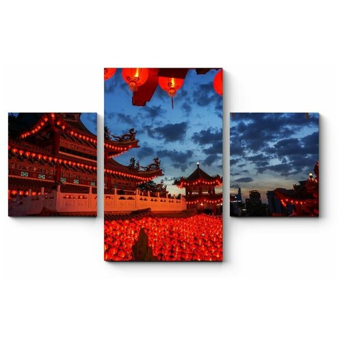 Модульная картина Храм Тянь Хоу в сумерках80x52