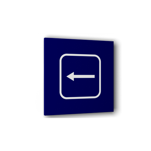 Табличка "Указатель Налево", Матовая линейка, цвет Синий, 10 см х 10 см