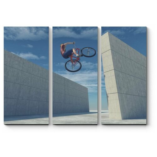 Модульная картина Велосипедный прыжок90x65