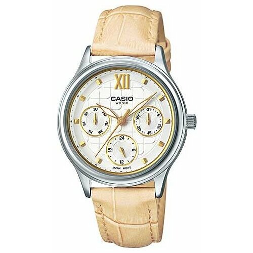 Наручные часы CASIO Collection LTP-E306L-7A, белый, коричневый