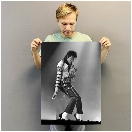 Instalook Постер 30х40 с принтом "Майкл Джексон" 30x40 см / Дерево рамка