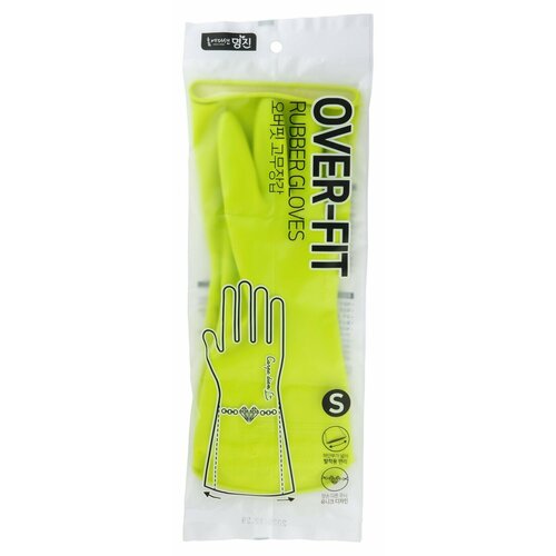 MYUNGJIN OVERFIT RUBBER GLOVES Перчатки латексные хозяйственные, размер S, арт. 470671