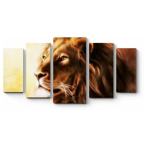 Модульная картина Великий и могучий лев 190x105
