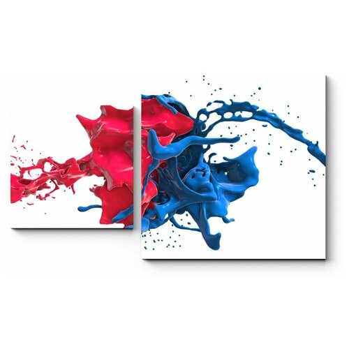 Модульная картина Синее и красное 60x36