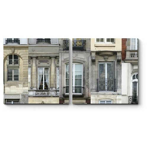 Модульная картина Парижские окна110x55