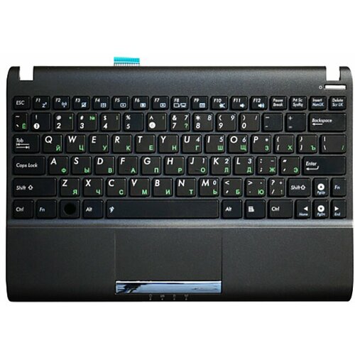 Клавиатура (топ-панель) для ноутбука Asus Eee PC 1025, 1025C, 1025CE, 1060 черная с черным топкейсом