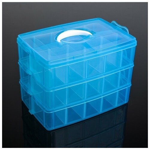 Органайзер для хранения пластиковый, 3 яруса, 30 ячеек, 25×17×18 см, цвет микс