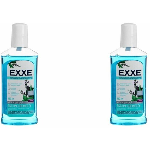 Exxe Ополаскиватель для полости рта, Экстра свежесть, голубой, 250 мл, 2 шт