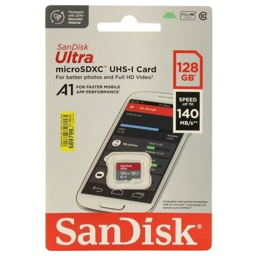 SD карта Sandisk Ultra SDSQUAB-128G-GN6MN