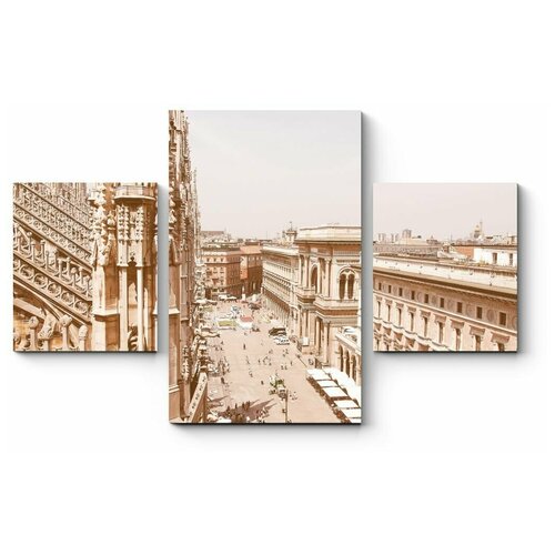 Модульная картина Винтажное фото Милана 130x85