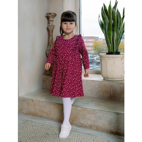 Платье Веселый Малыш, размер 92, бордовый