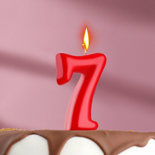 Свеча в торт цифра красная "7"