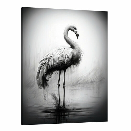 Интерьерная картина 50х70 "Плавные движения фламинго"