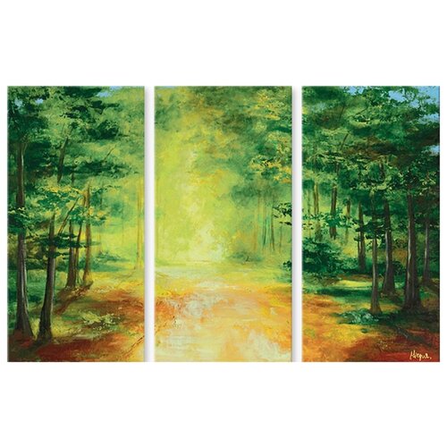 Модульная картина на холсте "Живописный лес" 90x60 см
