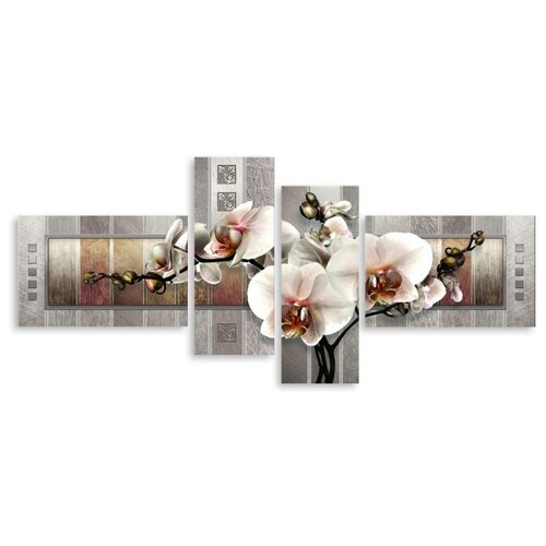 Модульная картина на холсте "Белая орхидея" 120x54 см