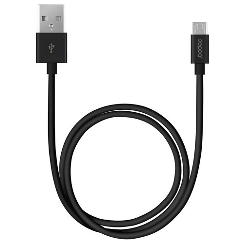 Кабель Deppa USB - microUSB (72205), 2 м, черный
