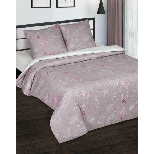 Комплект постельного белья АртПостель "Фламинго", евро, поплин с простынью на резинке