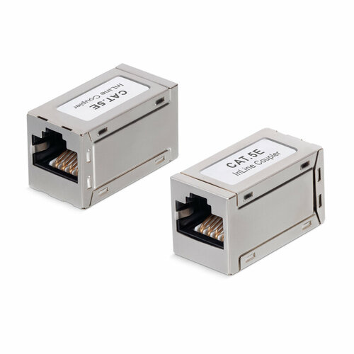 Проходной адаптер Cabeus , RJ45-RJ45 (8p8c), категория 5е, экранированный CA-8p8c-C5e-SH