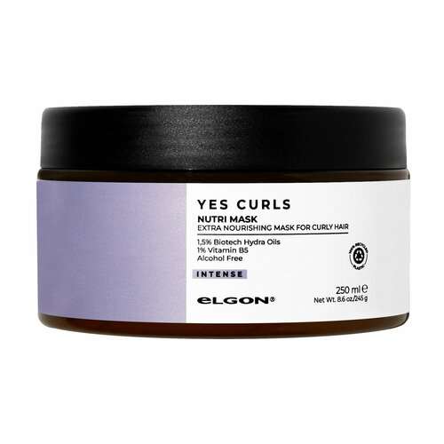 Питательная маска для кудрявых волос Nutri Mask Yes Curls Elgon, 250 мл