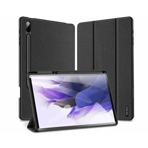 Чехол-книжка MyPads из пластика с функцией засыпания для Samsung Galaxy Tab S7 FE 12.4 SM-T735N (2021) черного цвета.