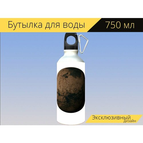 Бутылка фляга для воды "Марс, планета, спа" 750 мл. с карабином и принтом