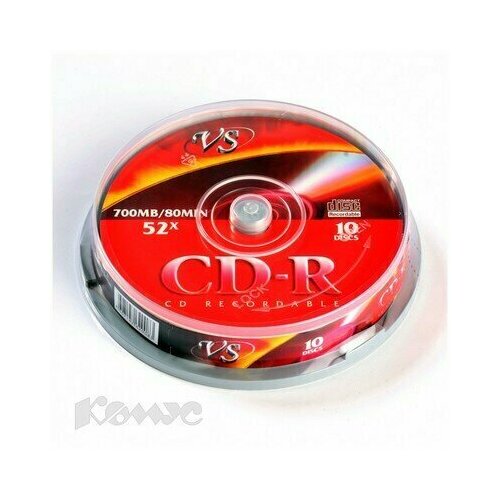 Диск CD-R VS 0,7 GB 52x (10 штук в упаковке), 166388
