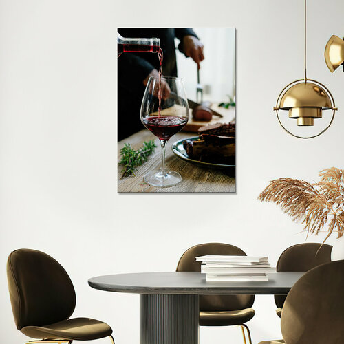 Картина/Картина на холсте для интерьера/Картина на стену/Картина для кухни/ - Терпкое красное вино в бокале 20х30