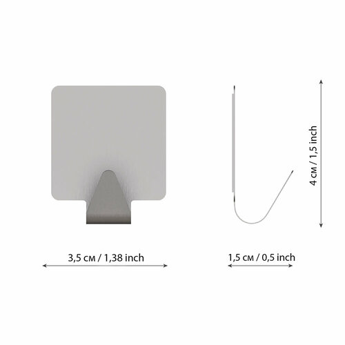 Крючок для ванной Fora одинарный самоклеящийся металл хром (4 шт.) (H44/9080)