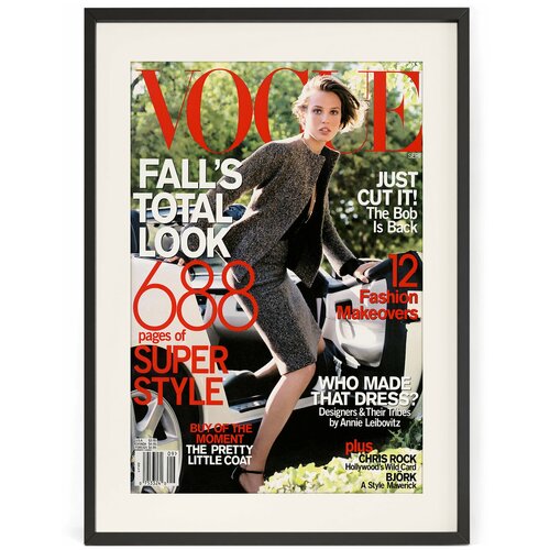 Постер на стену с обложкой Вог (Vogue) Бриджет Холл 2000 год 50 x 40 см в тубусе